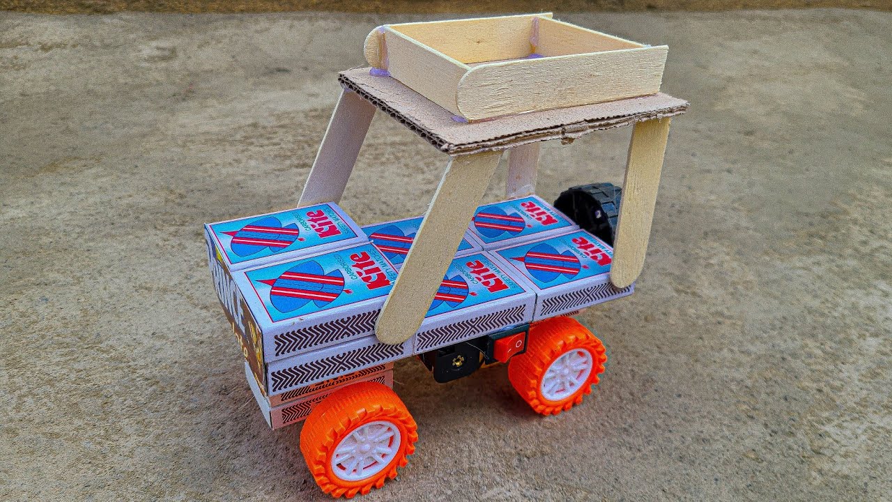 How To Make A Jeep With Matchbox And Popsicle Sticks-Craft Idea. - YouTube