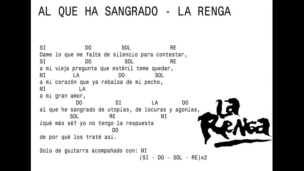 La Renga - Al que ha sangrado - Acordes guitarra - YouTube