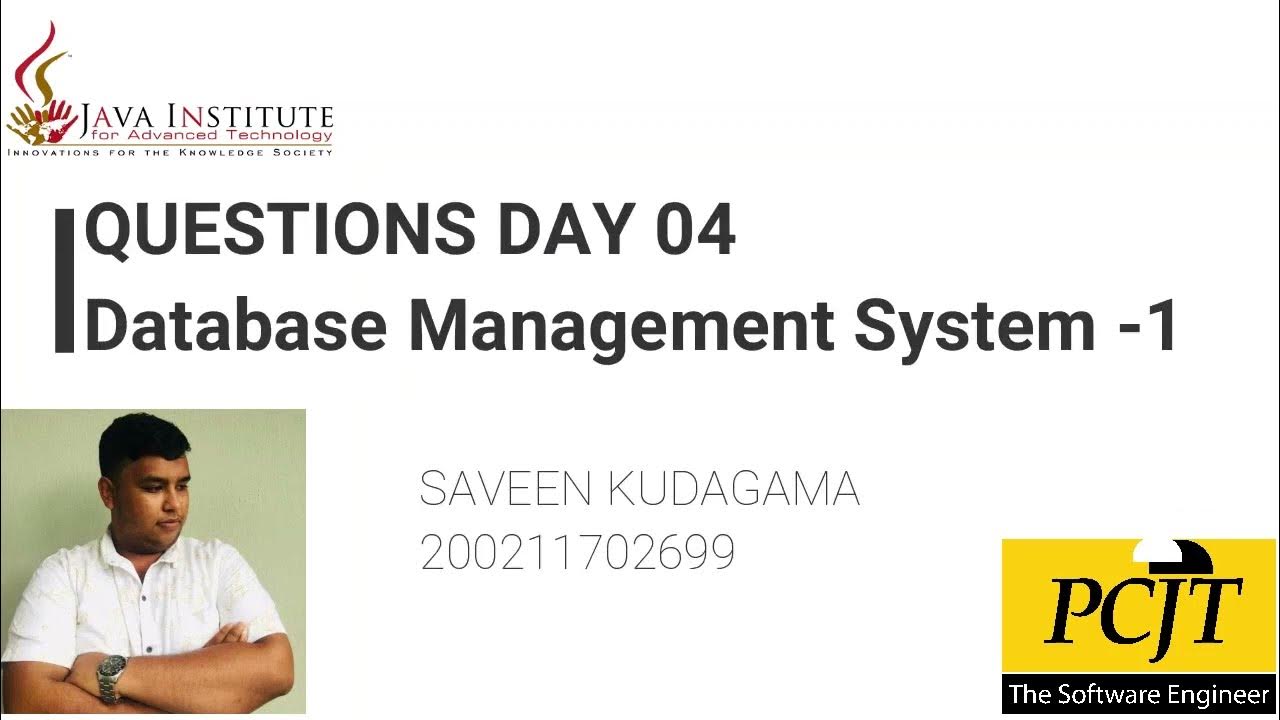 Database Management System Question 4 | Java Institute | PCJT | DBMS - YouTube