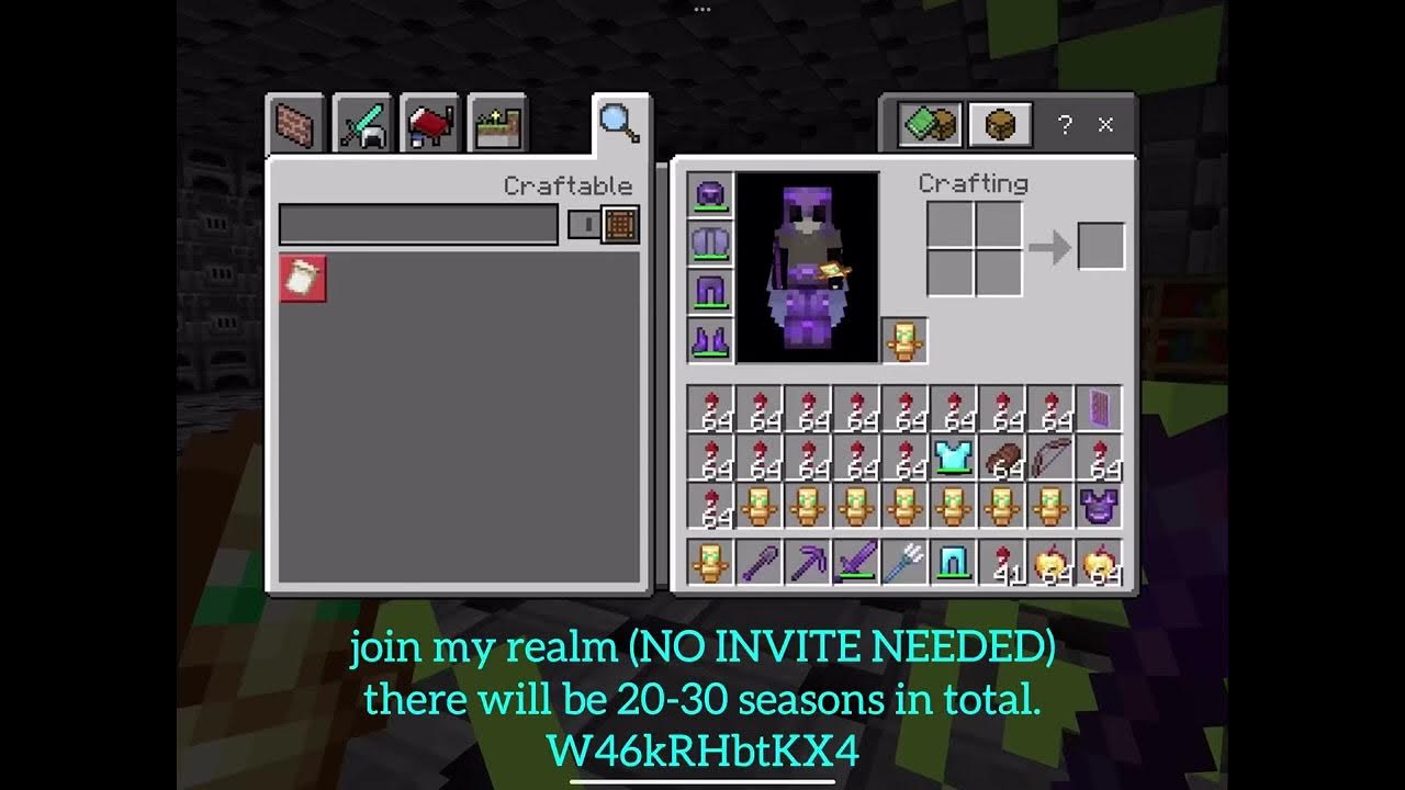 Minecraft bedrock realm to join !! (No invite needed) - YouTube