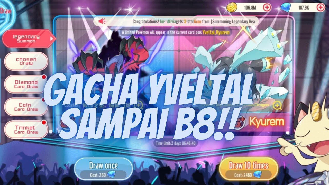 RED DRAW KYUREM DAN YVELTAL AUTO GACHA !! COLEK ARENA @rizalyvmc ...