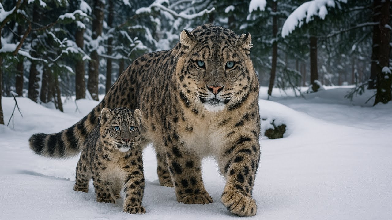 WILD Snow Leopard Encounter Caught on Camera! - YouTube