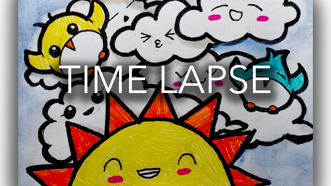 Up in the Clouds- Time Lapse Drawing - YouTube