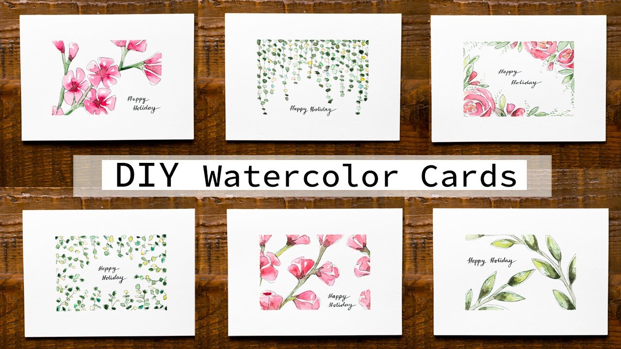 Watercolor Tutorial | DIY Spring Holiday Greeting Cards - YouTube