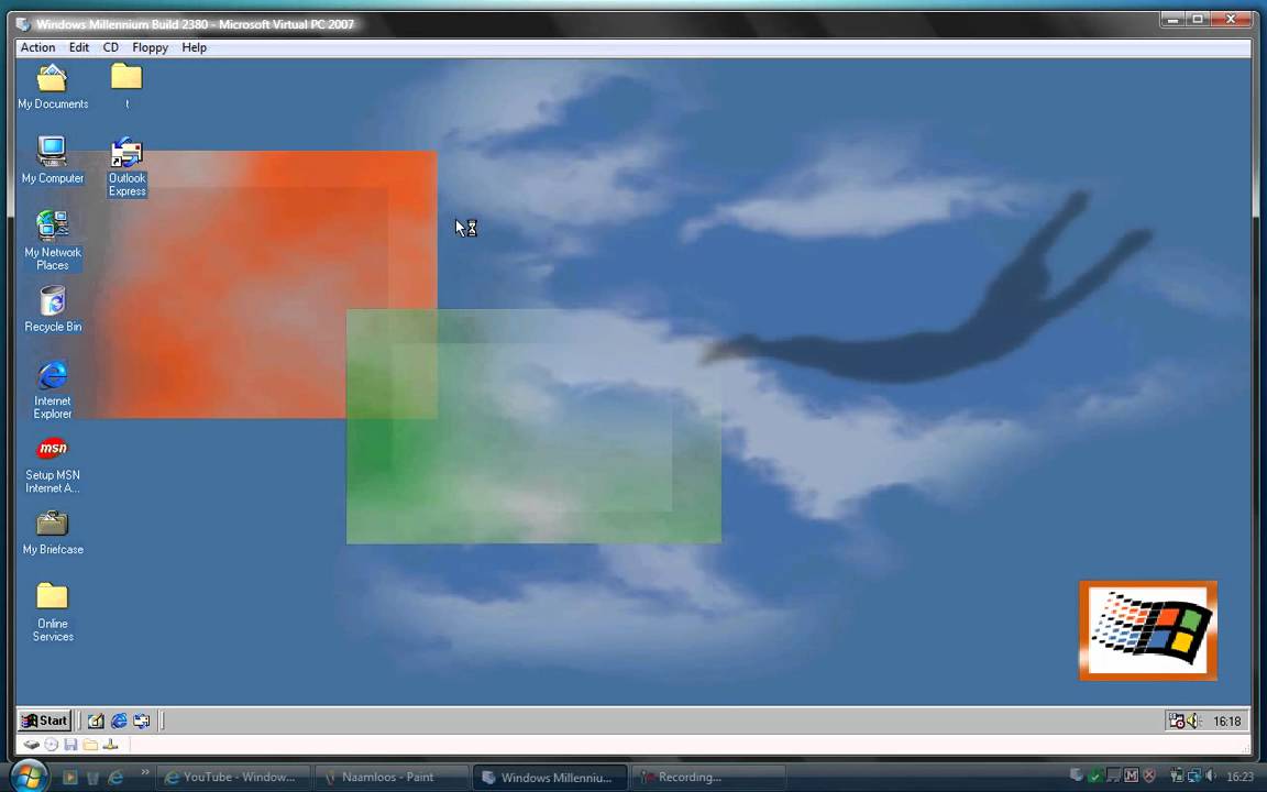 Windows Codename Millennium Build 2380 in virtual pc 2007 - YouTube