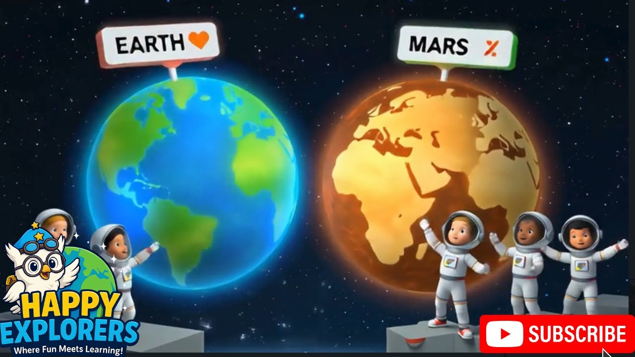 Planet Earth vs Mars | Space Adventure for Kids | Learn About Planets ...