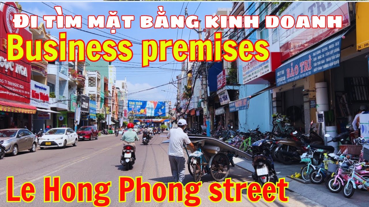 Quy Nhon city. Le Hong Phong street. Business premises - YouTube