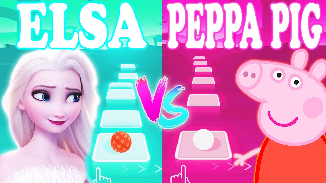 Frozen Elsa Let It Go Vs Peppa Pig Song - Tiles Hop EDM Rush! - YouTube