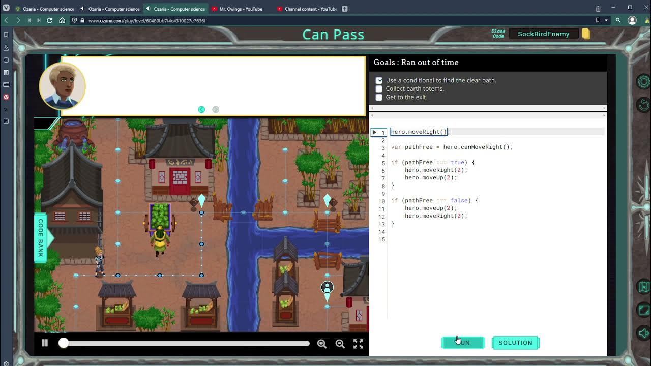 Ozaria - Javascript - Chapter 2 - Module 4 - Can Pass - YouTube