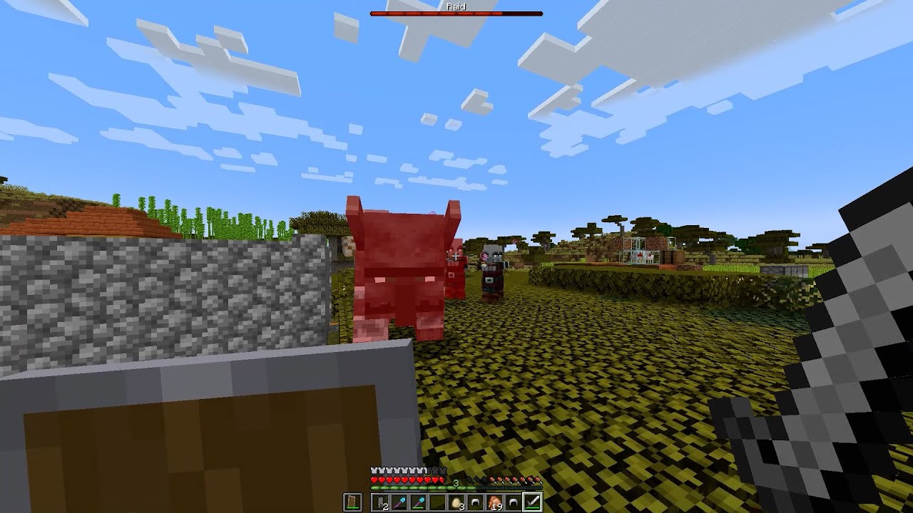 Epic Pillager Raid & Sugar Cane Farming in Minecraft - YouTube