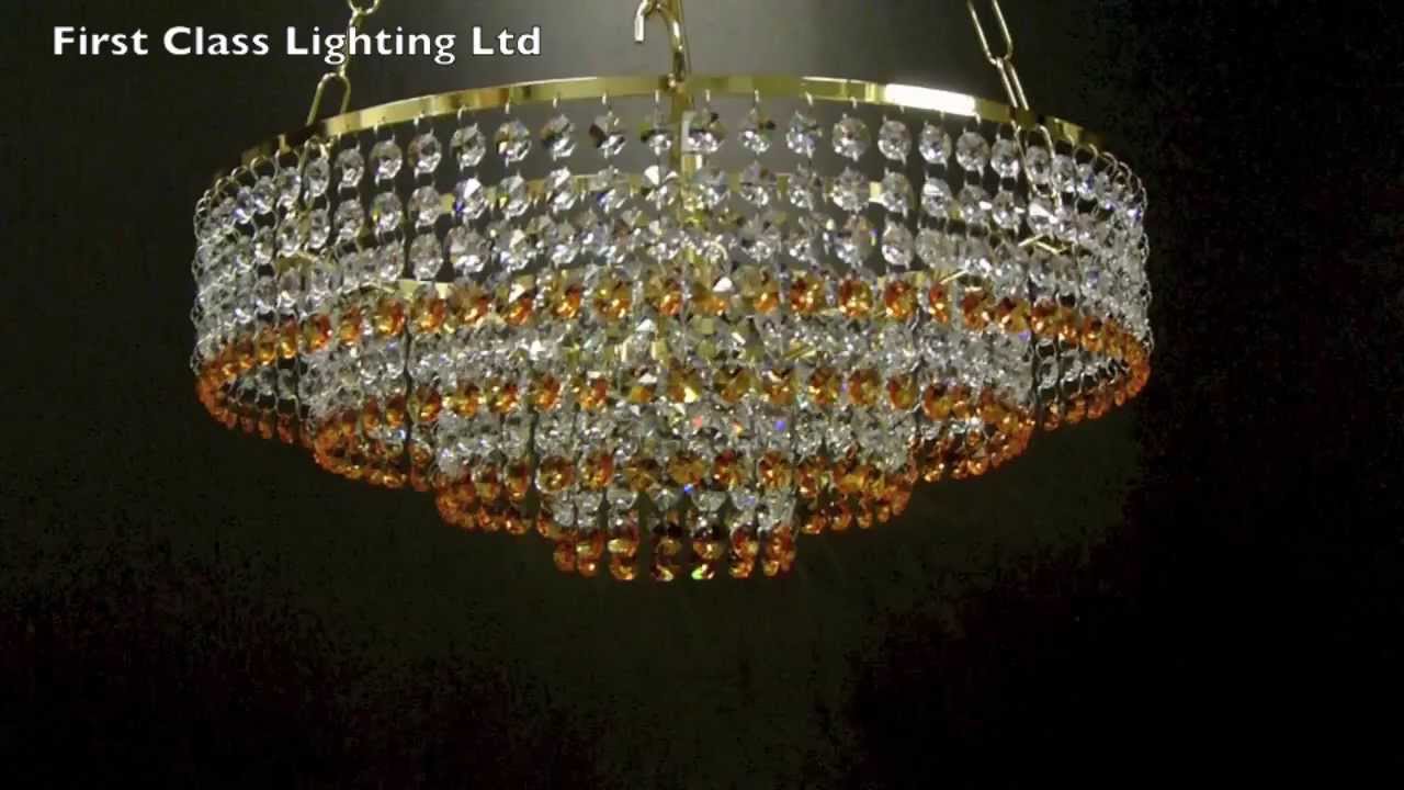 Crystal chandelier from first class lighting ltd - YouTube