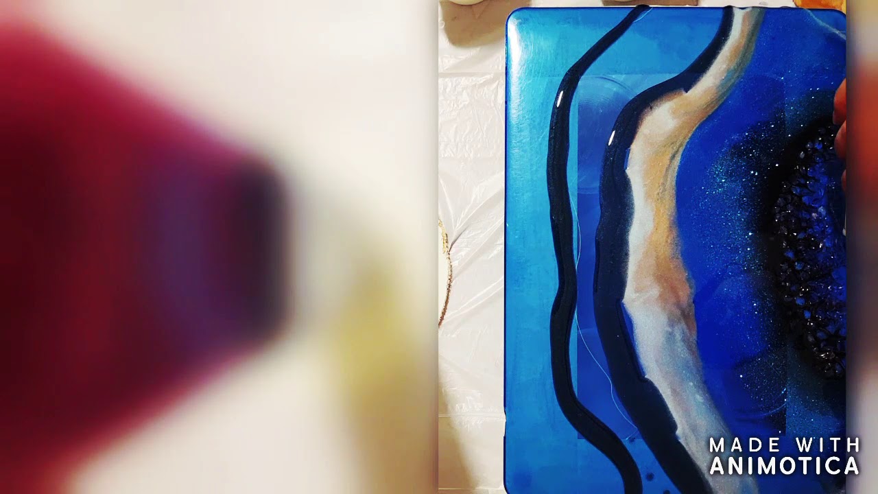 Resin on an old laptop case - YouTube