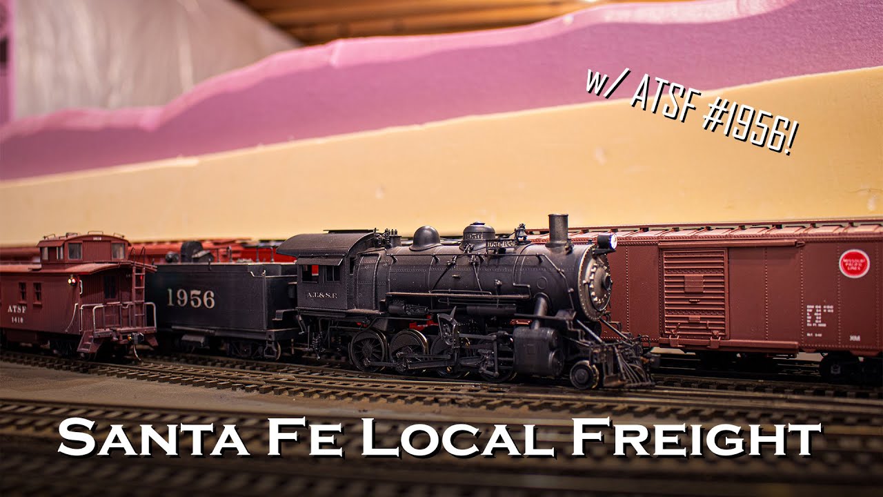 Santa Fe Local Freight (w/ Sunset Brass ATSF 2-8-0 TCS WOWsound) - YouTube