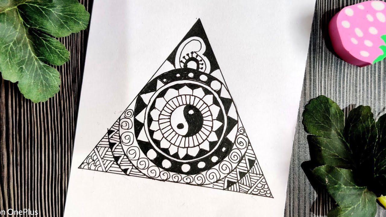 TRIANGLE MANDALA ART | MANDALA ART FOR BEGINNERS | ZENTANGLE ART ...