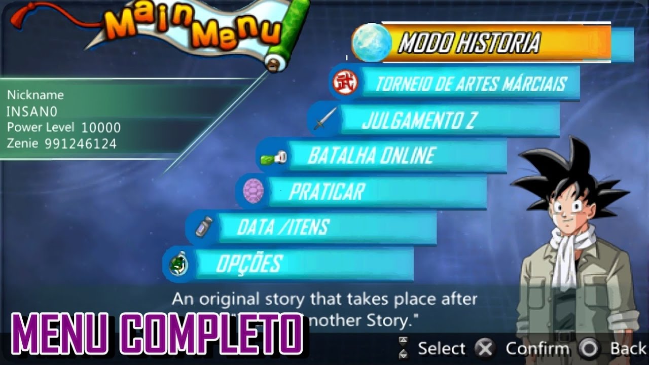 NOVO MENU COMPLETO DRAGON BALL SUPER BUDOKAI V3 - YouTube