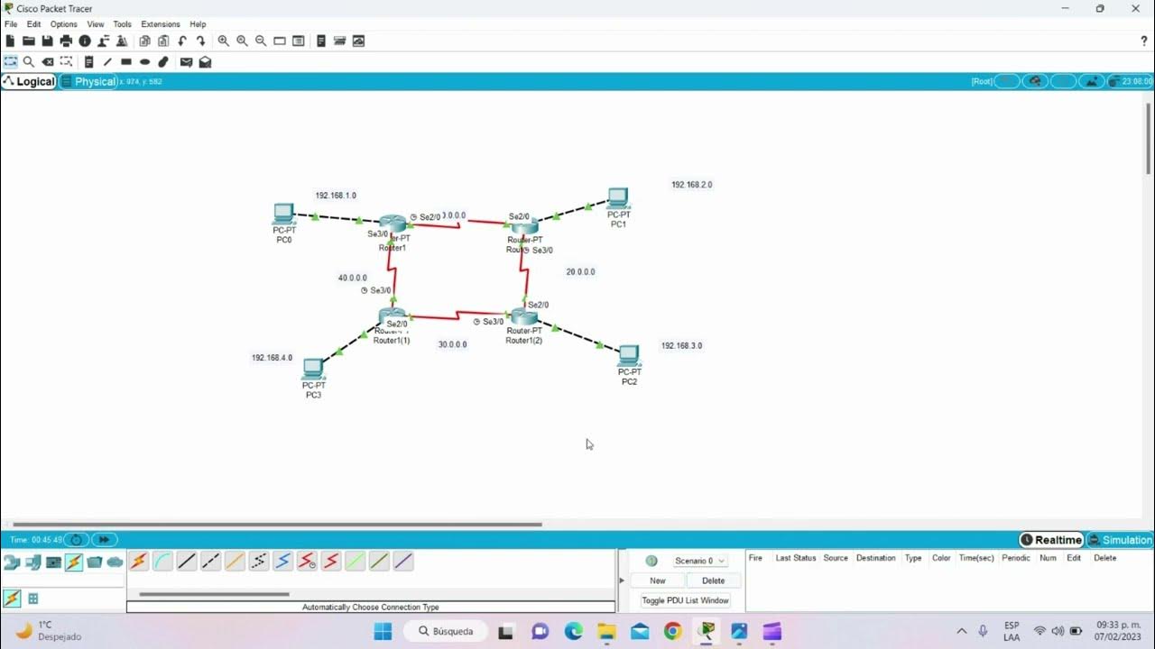 Practica 4 routers CPT enrutamiento RIP, topologia anillo - YouTube