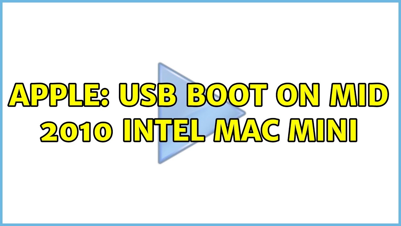 Apple: USB boot on mid 2010 Intel Mac mini - YouTube