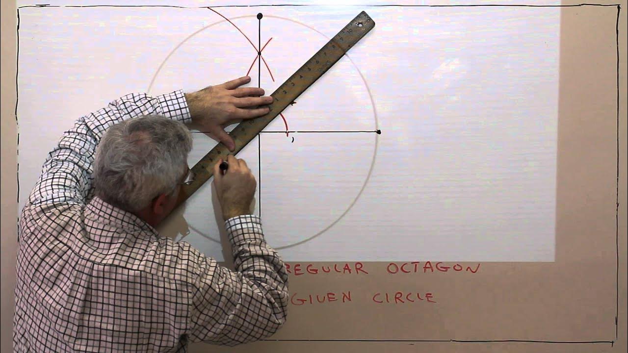 C11--Construct a Regular Octagon Inscribed in a Circle - YouTube