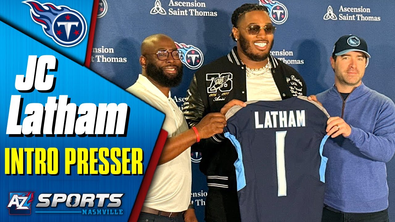 JC Latham Officially Introduced as a Tennessee Titan - YouTube