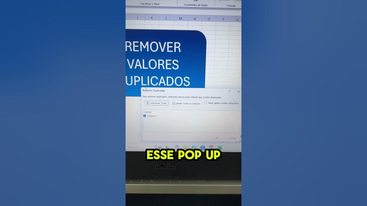 Como REMOVER VALORES DUPLICADOS NO EXCEL em 3 CLIQUES! #shorts - YouTube