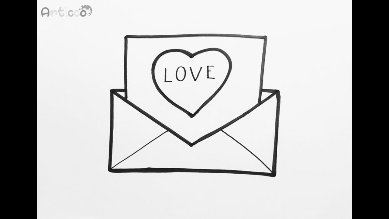 HOW TO DRAWING LOVE LETTER Easy For Kids Step by Step - YouTube