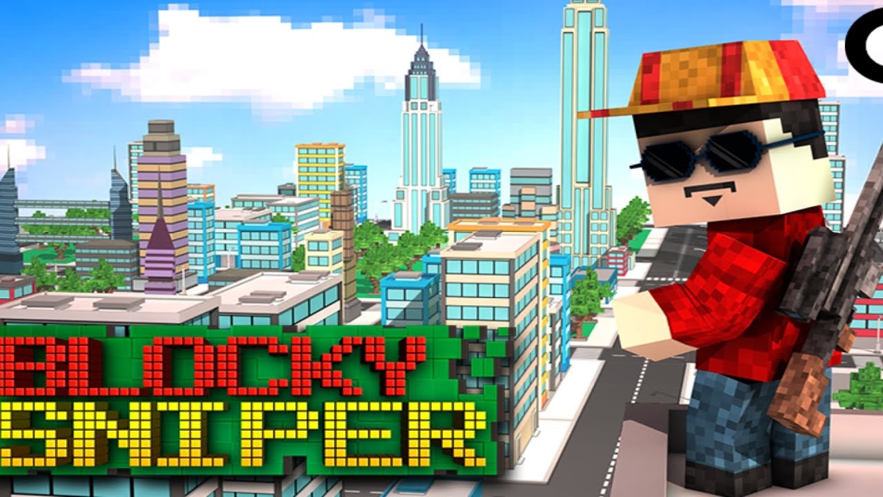 blocky sniper gameplay Android iOS awesome action Game) play - YouTube