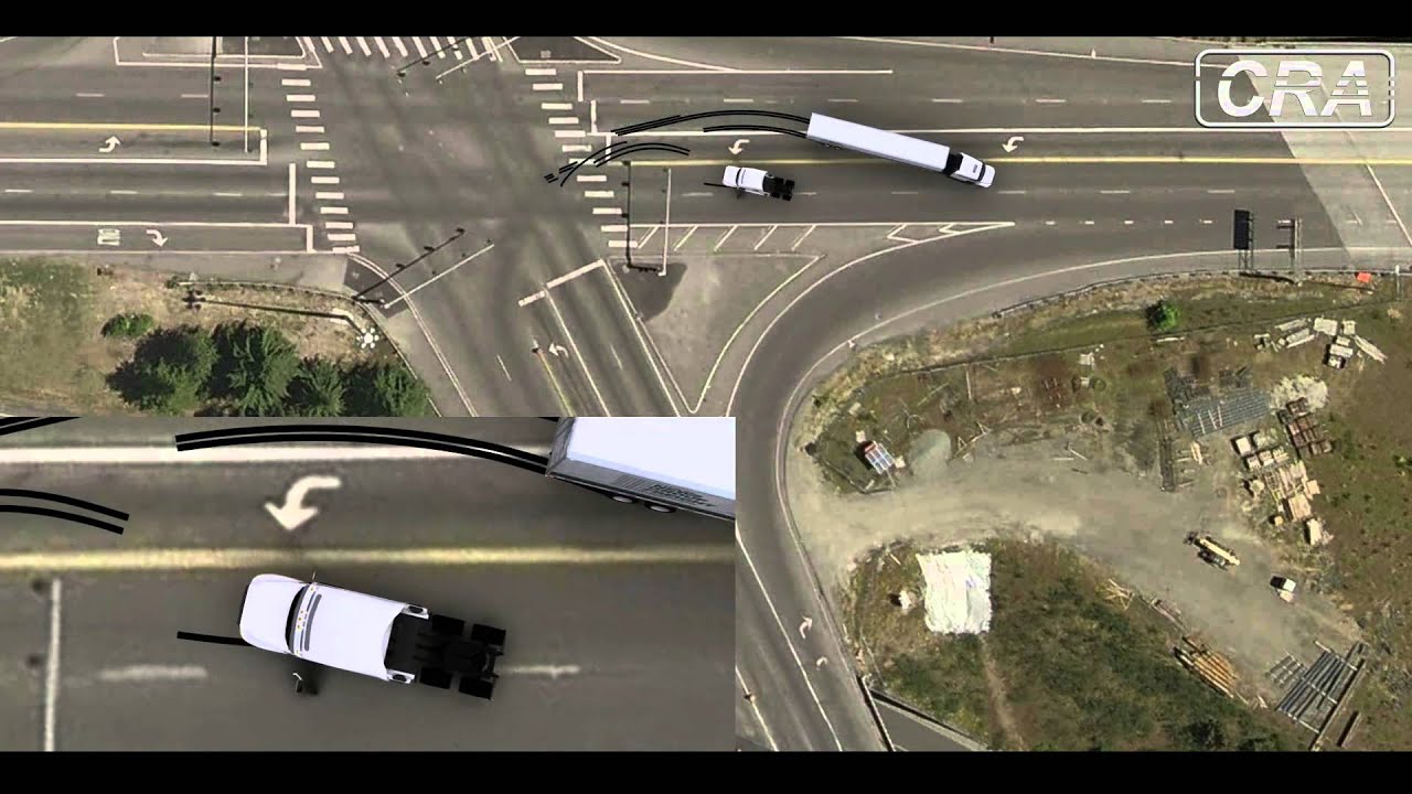 Animated Tractor Trailer intersection impact -- view 3 - YouTube