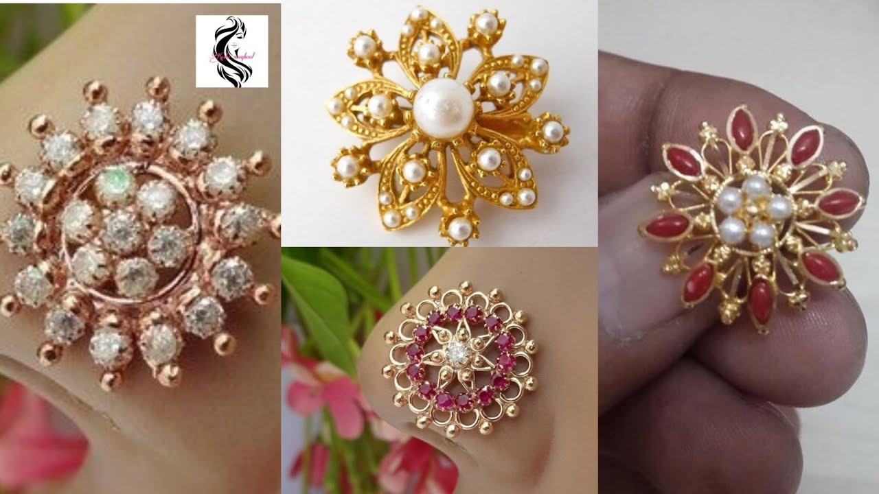 Nose Studs|| Stunning and Gorgeous Gold Silver Diamond Nose Stud And ...