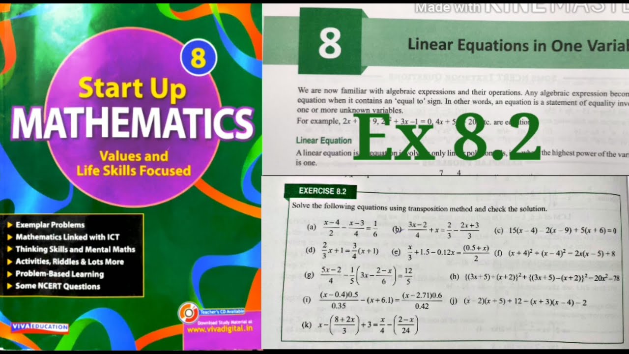 Class 8 Linear Equation In One Variable Exercise 8 2Start Up Class 8 Linear Equation In One Variable Exercise 8 2Start Up