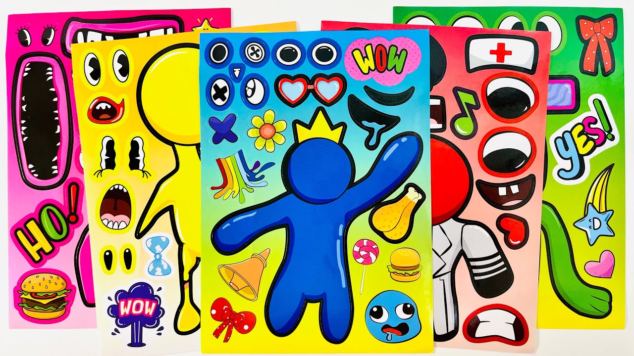 [Sticker Asmr] 🌈 Decorating a satisfying Rainbow Friends sticker book 🏳 ...