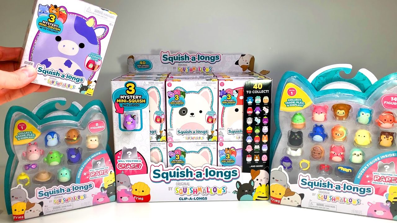 NEW! Squishmallows Squish-a-longs Clip-a-Longs FULL case unboxing - YouTube