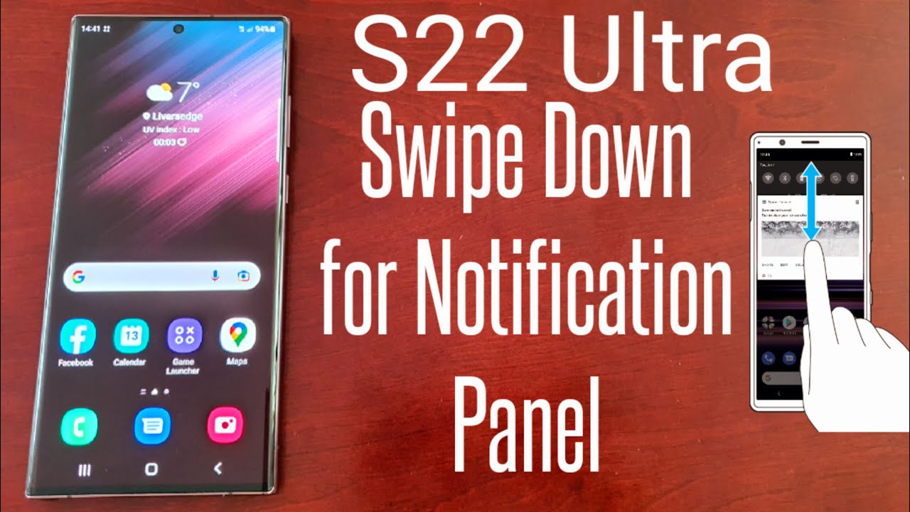 Samsung Galaxy S22 Ultra Swipe Down Anywhere On Homescreen to open the ...