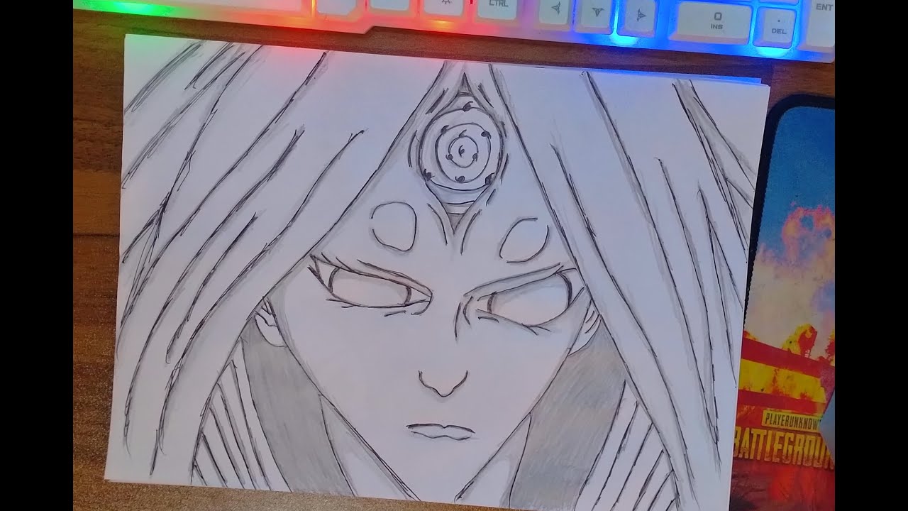 How to draw kaguya otsutsuki - YouTube