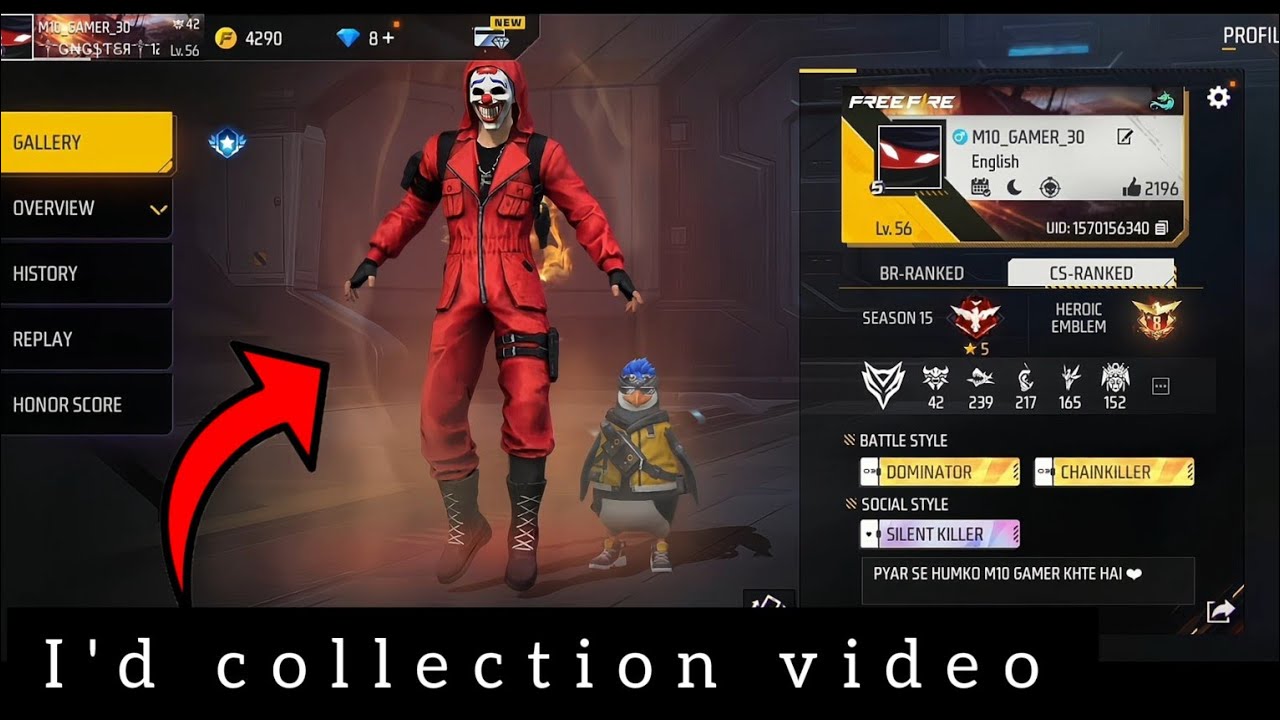 No Top up I'd collection Rare items collection || 74 level || garena ...