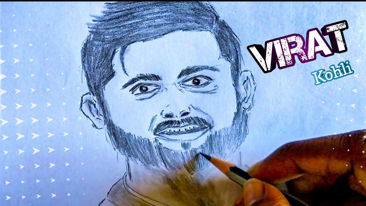 How to draw Virat kohli drawing step by step | pencil sketch tutorial ...