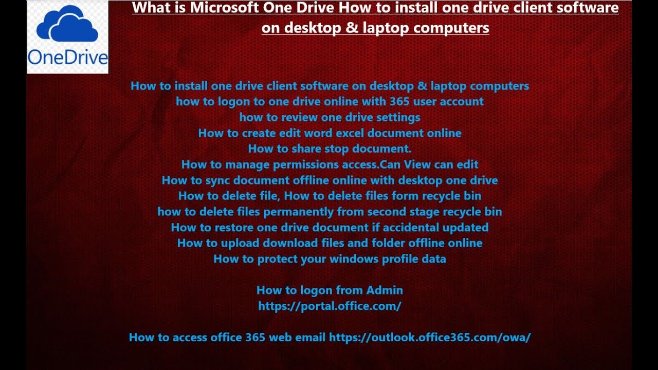 What is Microsoft One Drive How to install one drive client software on ...