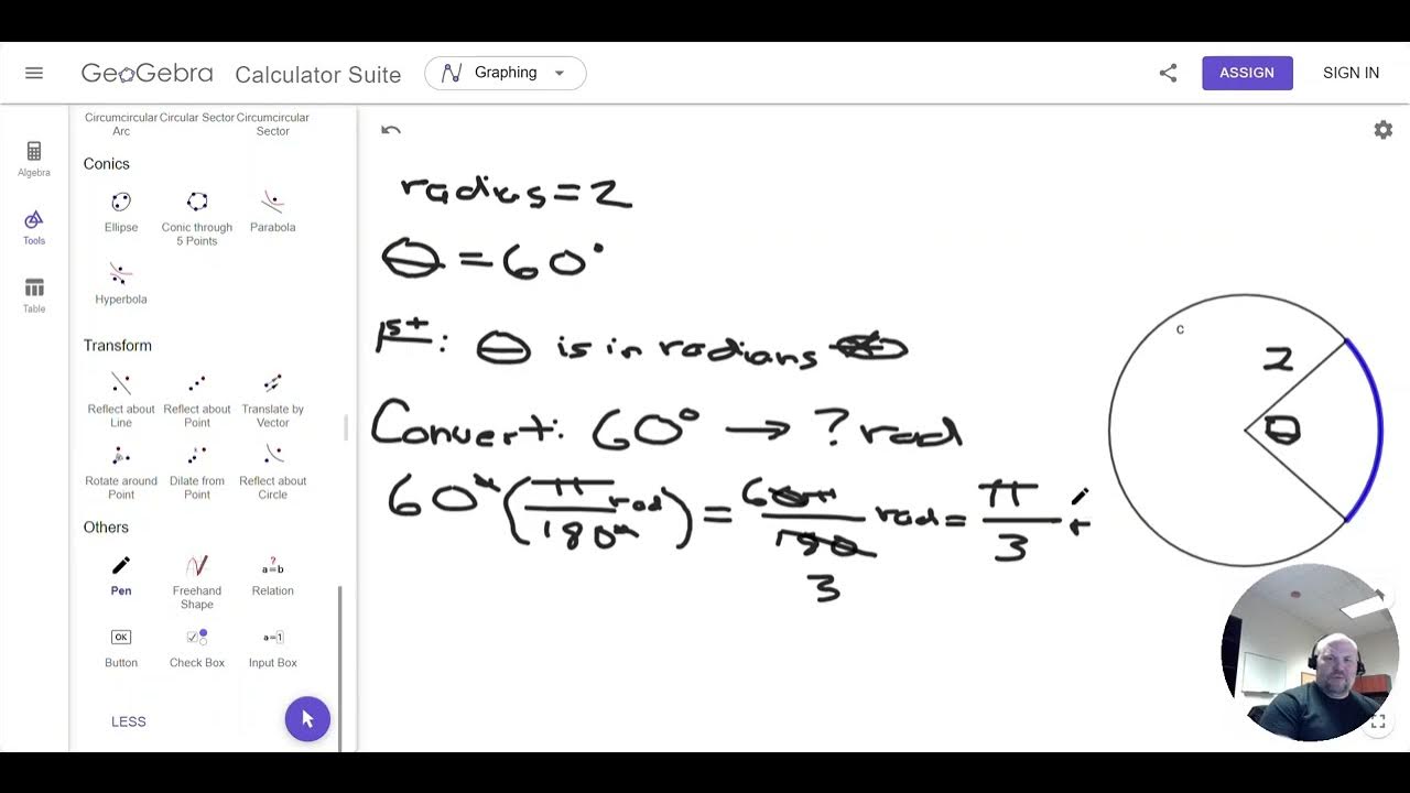 circular arc length example - YouTube