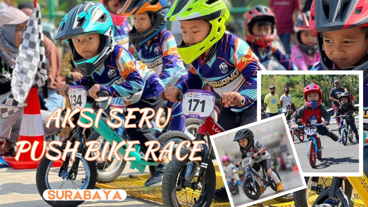 AKSI SERU DAN KOCAK PUSH BIKE RACE BOCAH BALITA - YouTube