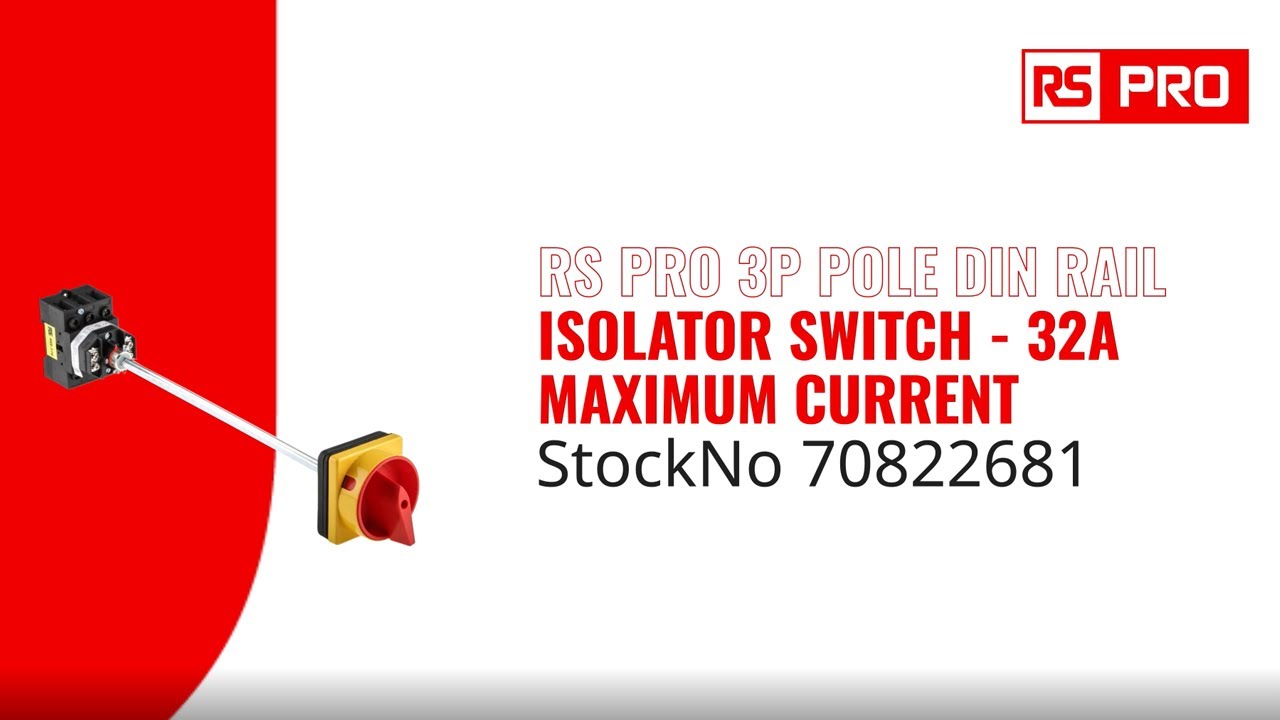 RS PRO 466176 - 3 Pole DIN Rail Isolator Switch, 32A (70822681) - YouTube