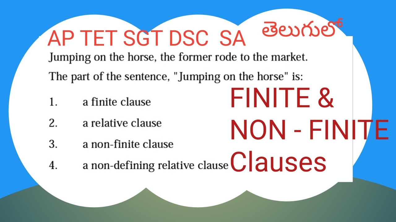 Finite And Non Finite Clauses In Telugu I AP TET DSC SGT SA YouTube Finite And Non Finite Clauses In Telugu I AP TET DSC SGT SA YouTube