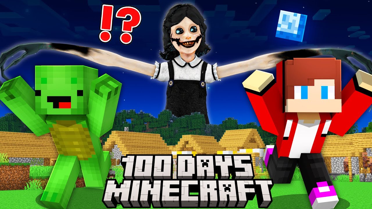 JJ and Mikey Survived 100 Days From Scary AGATHA DARK in Minecraft ...