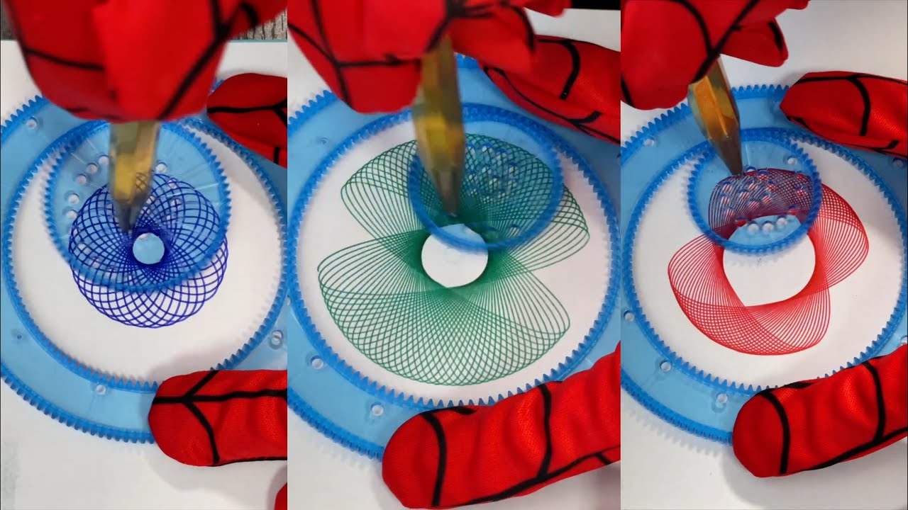 #2 Spider-Man × spirograph ASMR video スパイログラフ スピログラフ - YouTube