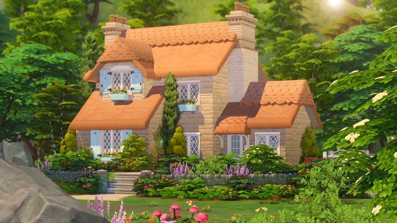 Cozy Cottage 🌳...(Sims 4 Speed Build) - YouTube