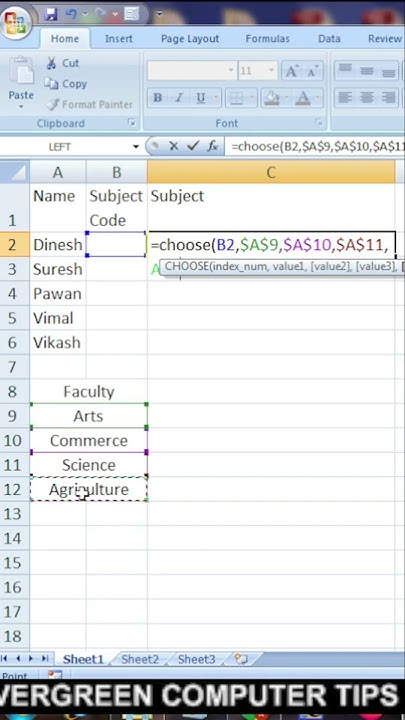 Choose Formulashortsexcelviraltrendingshortsyoutubeshorts Exceltutorialexceltricksandtips