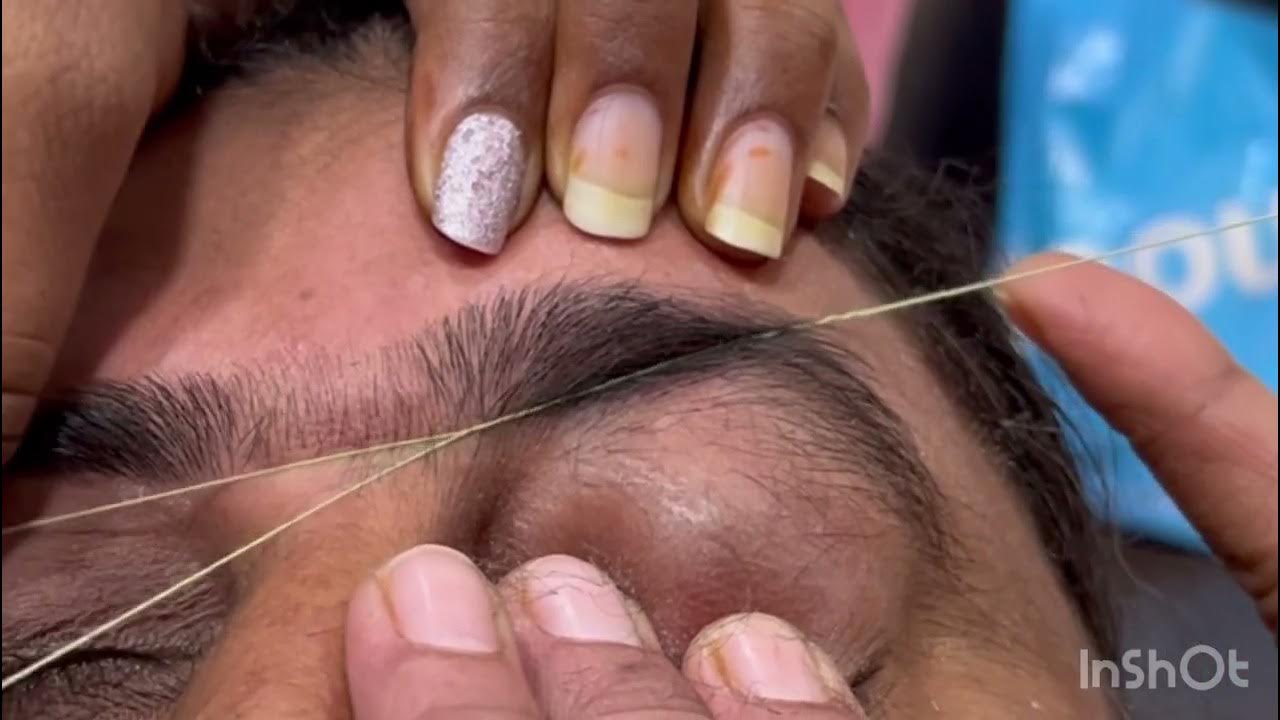Thick eyebrow threading tutorial for beginners eyebrow threading 💜 ...