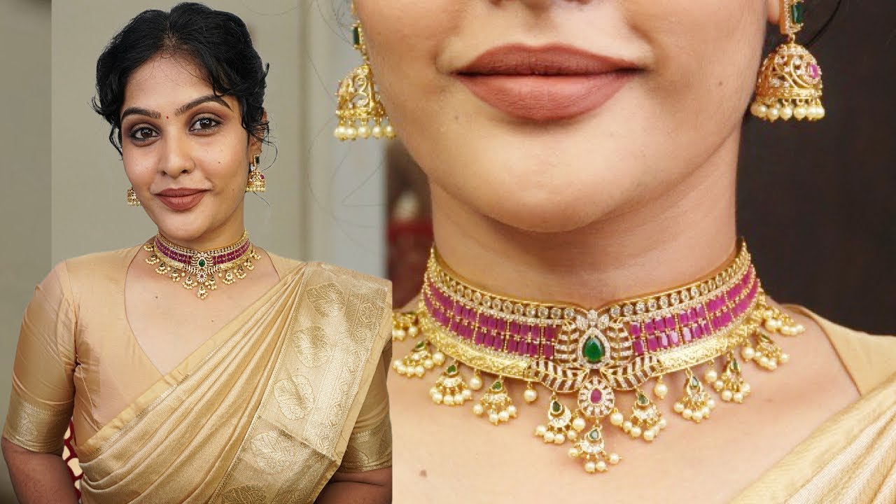 My birthday saree | Styling my golden saree| Eyemakeup for golden saree ...