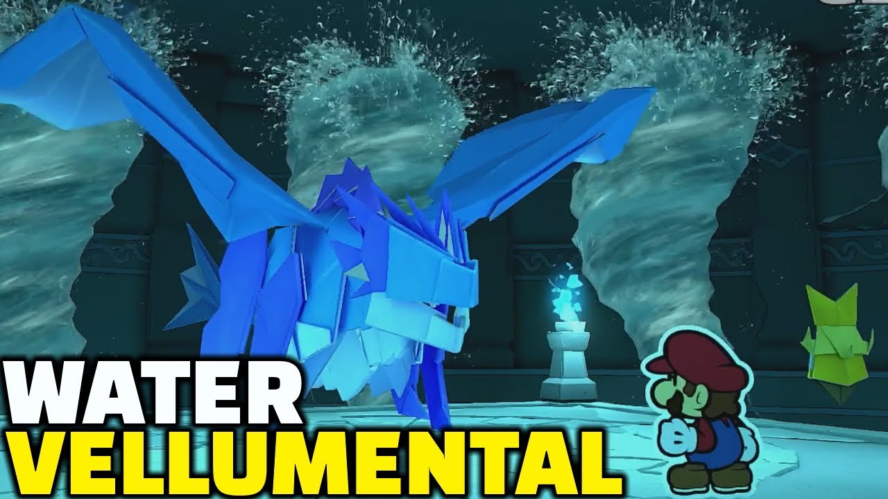 Paper Mario: The Origami King | Water Vellumental Boss Fight - YouTube