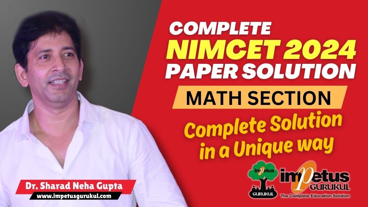 Complete NIMCET 2024 Paper Solution - #NIMCET24Math Section | # ...