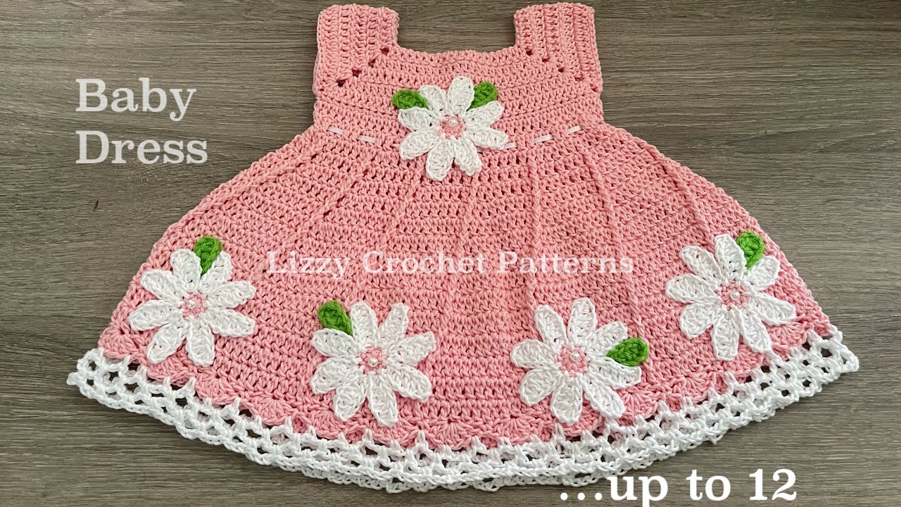Crochet Baby Dress Tutorial 0-12 months 🌻🌺step by step 🌻🌸 - YouTube