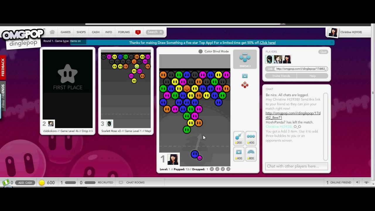 OMGPOP - DINGLEPOP GAMEPLAY - YouTube